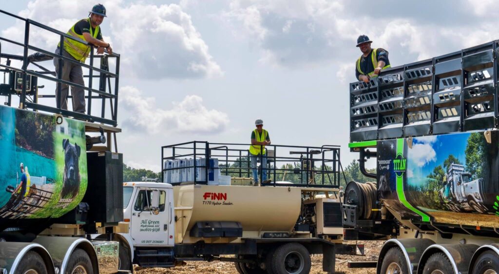 Detention Pond Erosion Control Experts | All Green Hydroseed